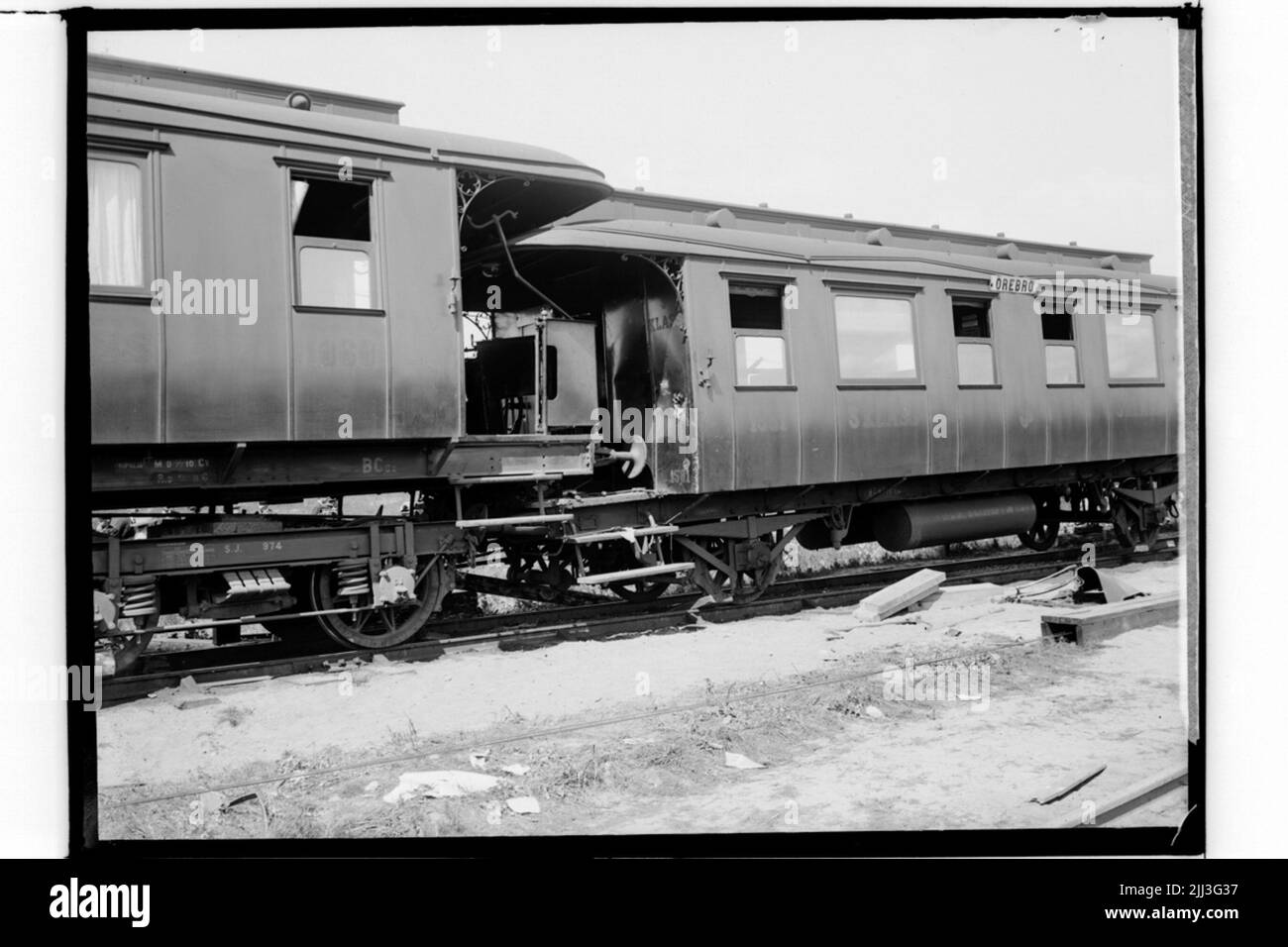Derailed rail wagons Black and White Stock Photos & Images - Alamy