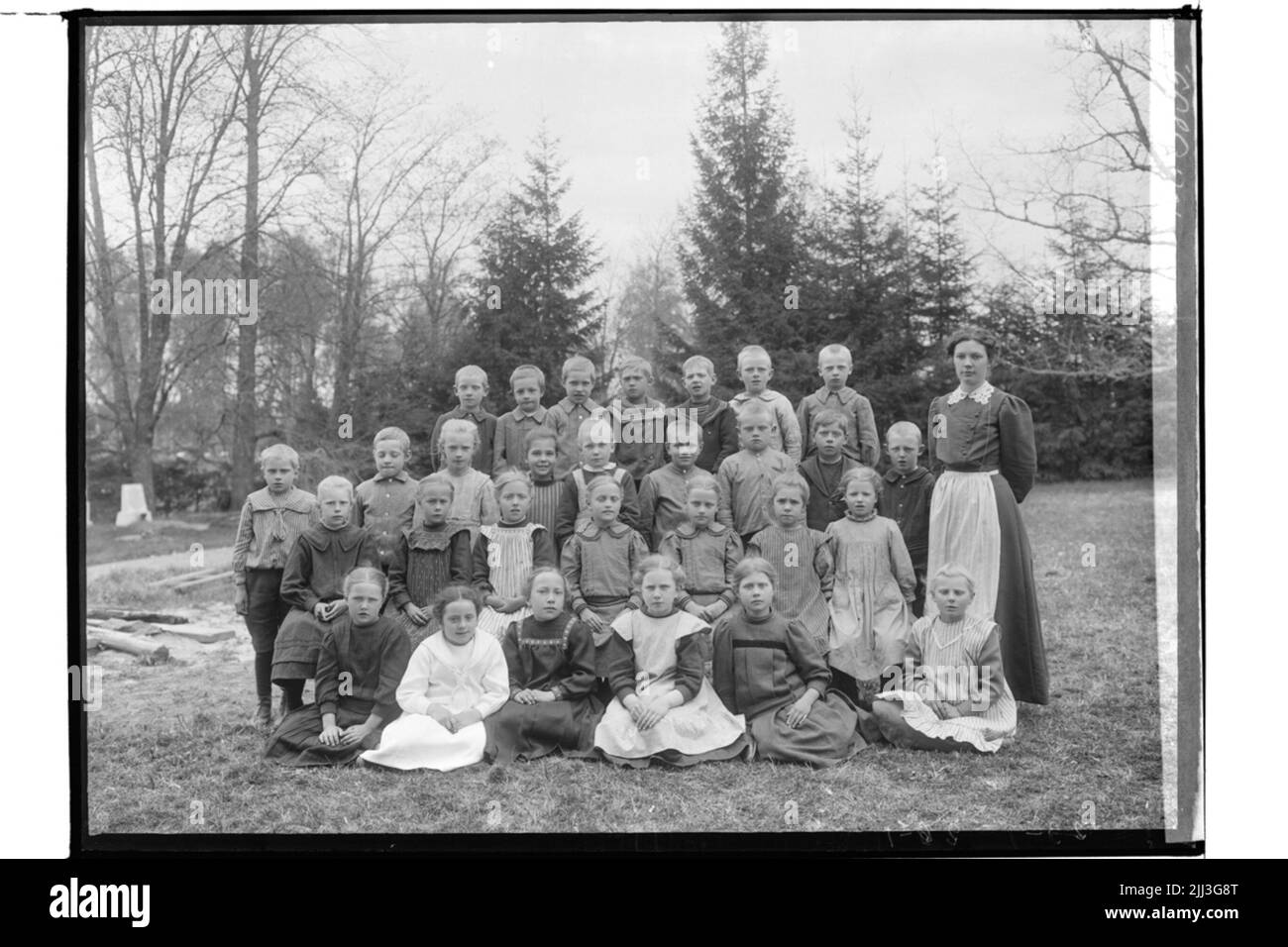 Lillkyrka school, 28 school children with teacher Frida Olsson Stock ...