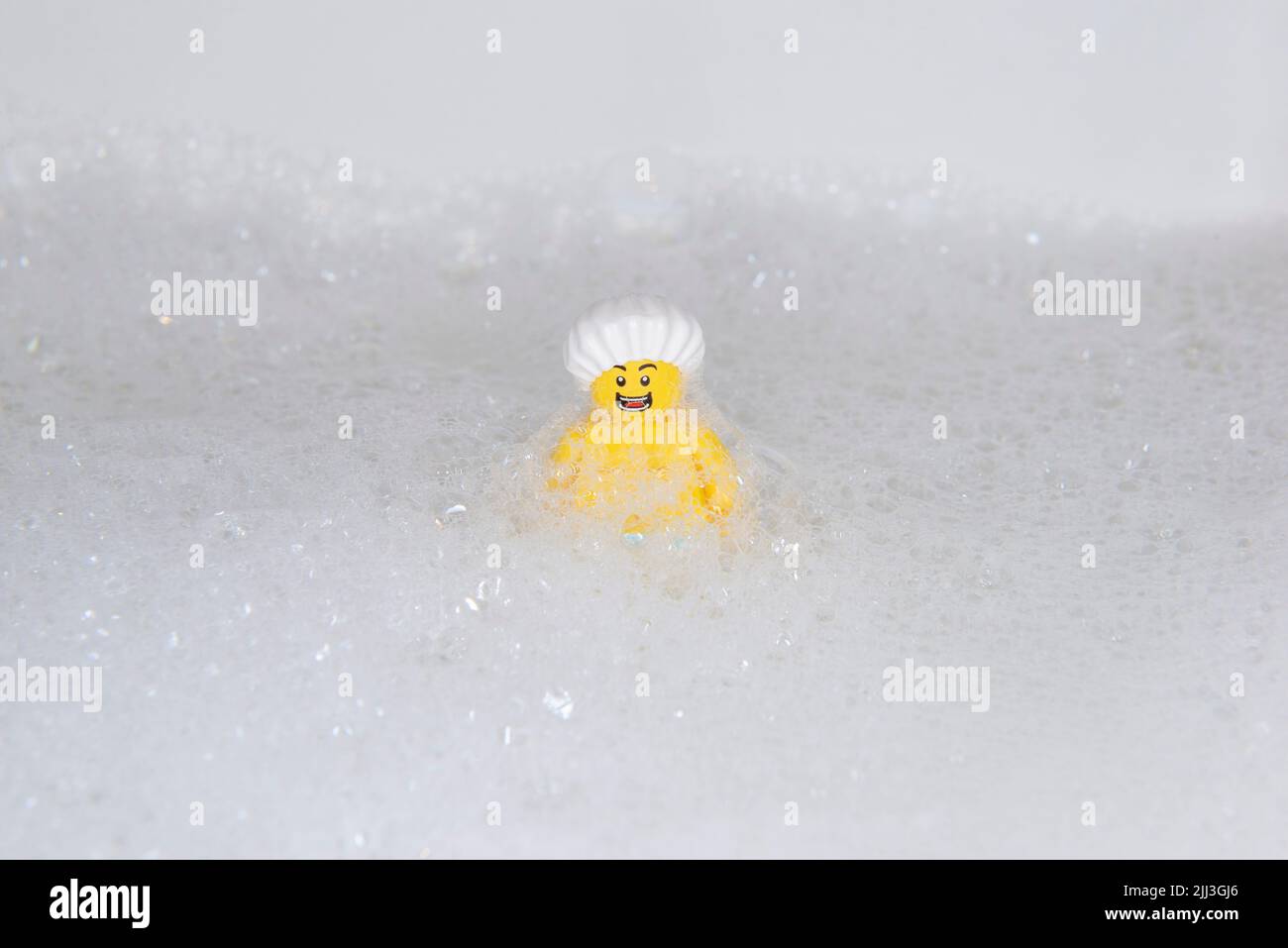 Bauru, Brazil. 7, June, 2022: Lego minifigure of isolated happy man ...