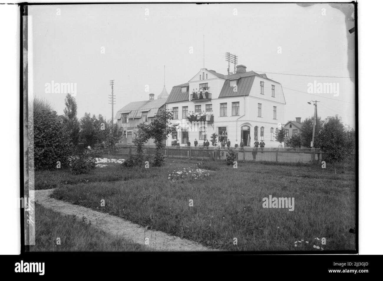 Two and a half -storey residential buildings with two balconies ...