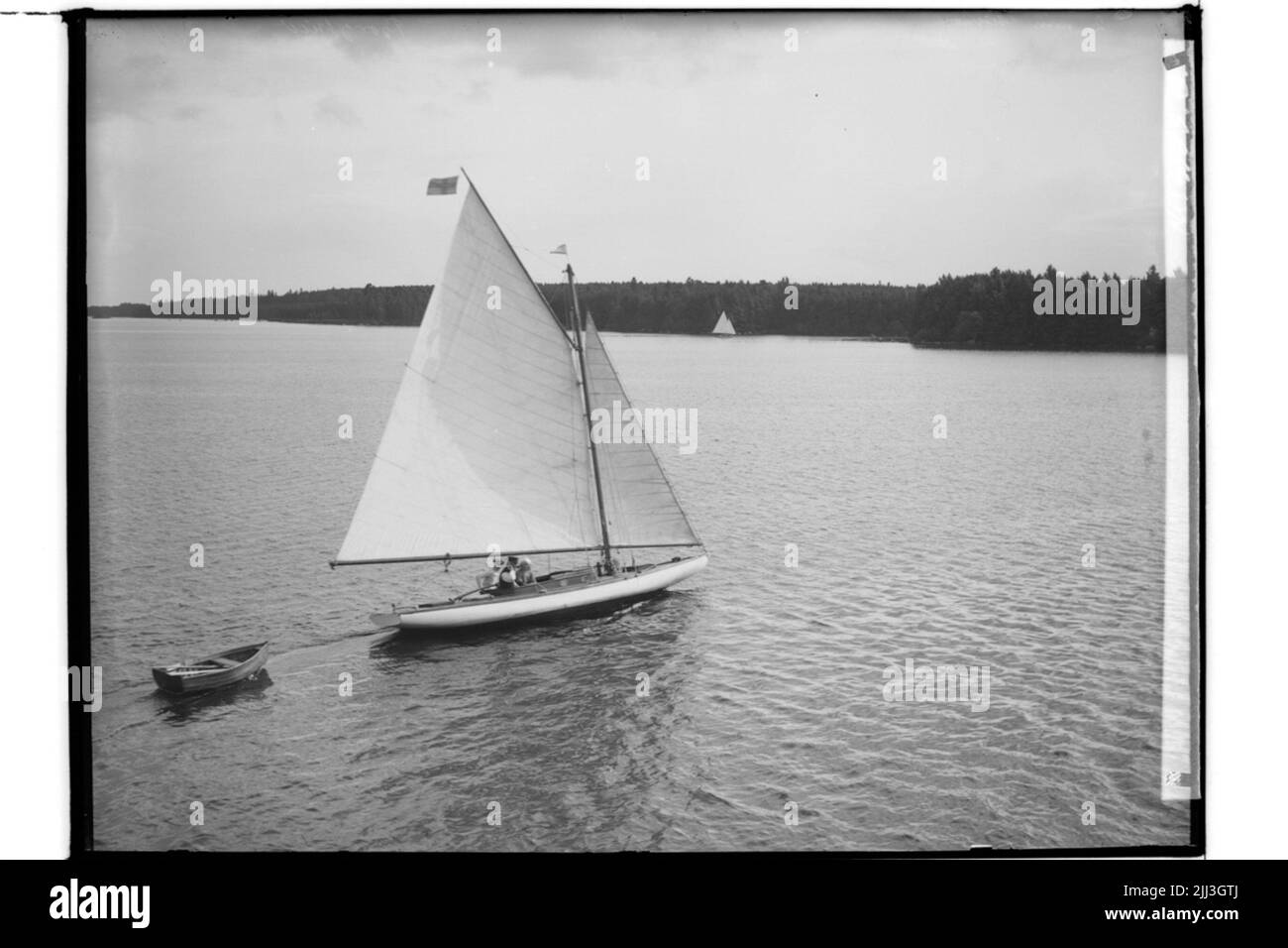 Sailing company Hjälmaren.segelbåten 'Borghild' with dinghy Stock Photo ...