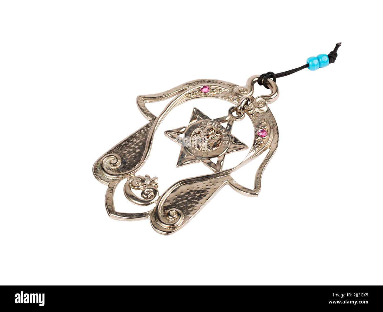 Metal hamsa for blessing isolated on white background Stock Photo - Alamy