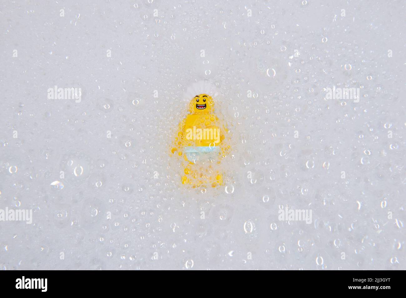 Bauru, Brazil. 7, June, 2022: Lego minifigure of isolated happy man ...