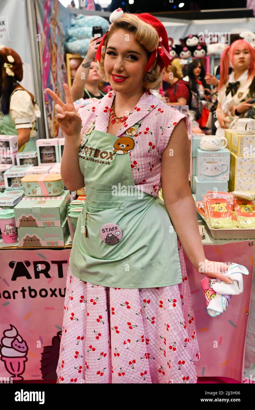 London, UK. 22 July, 2022. Attendees dress up as Cosplay costume at ...