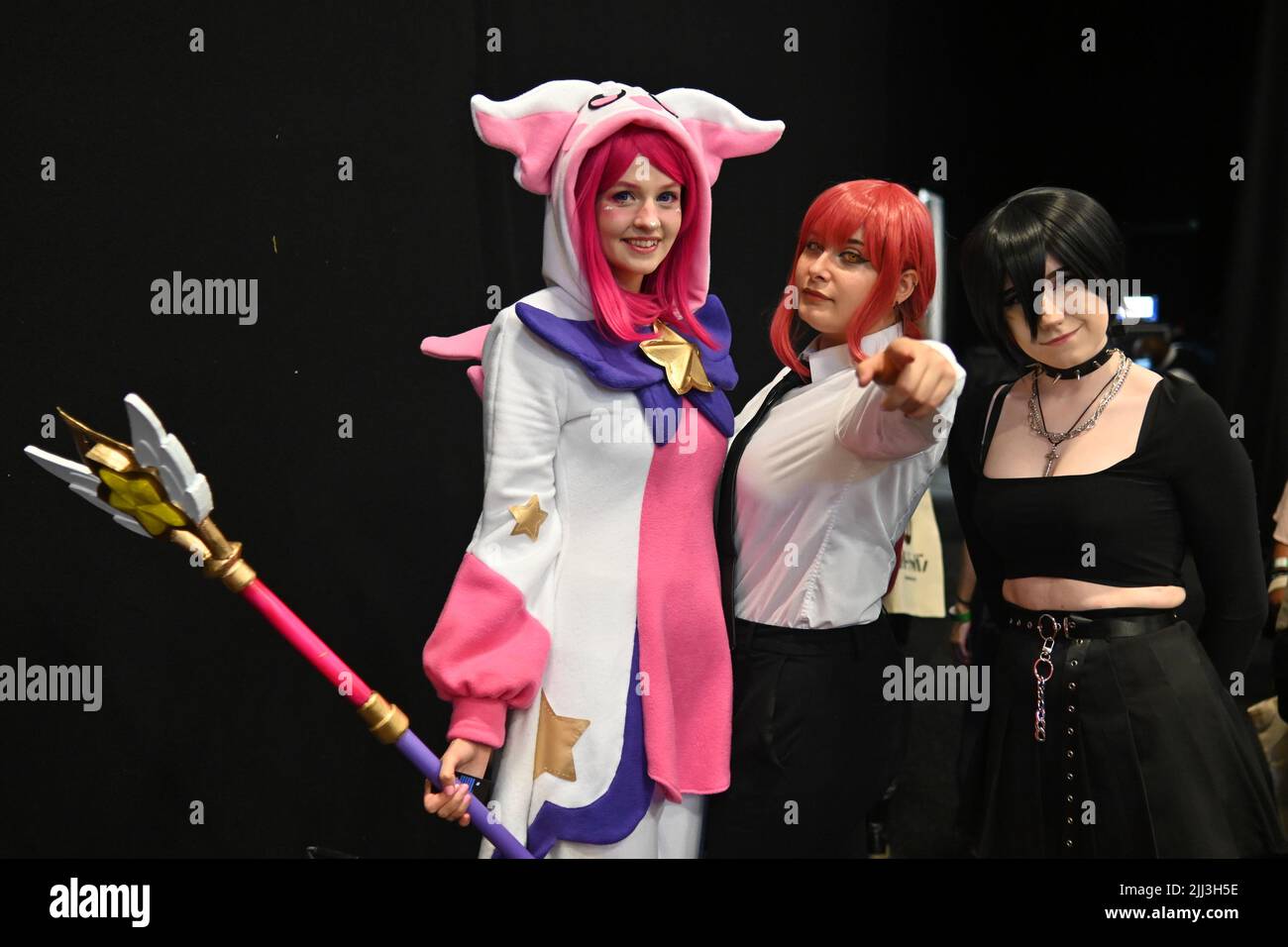 London, UK. 22 July, 2022. Attendees dress up as Cosplay costume at ...