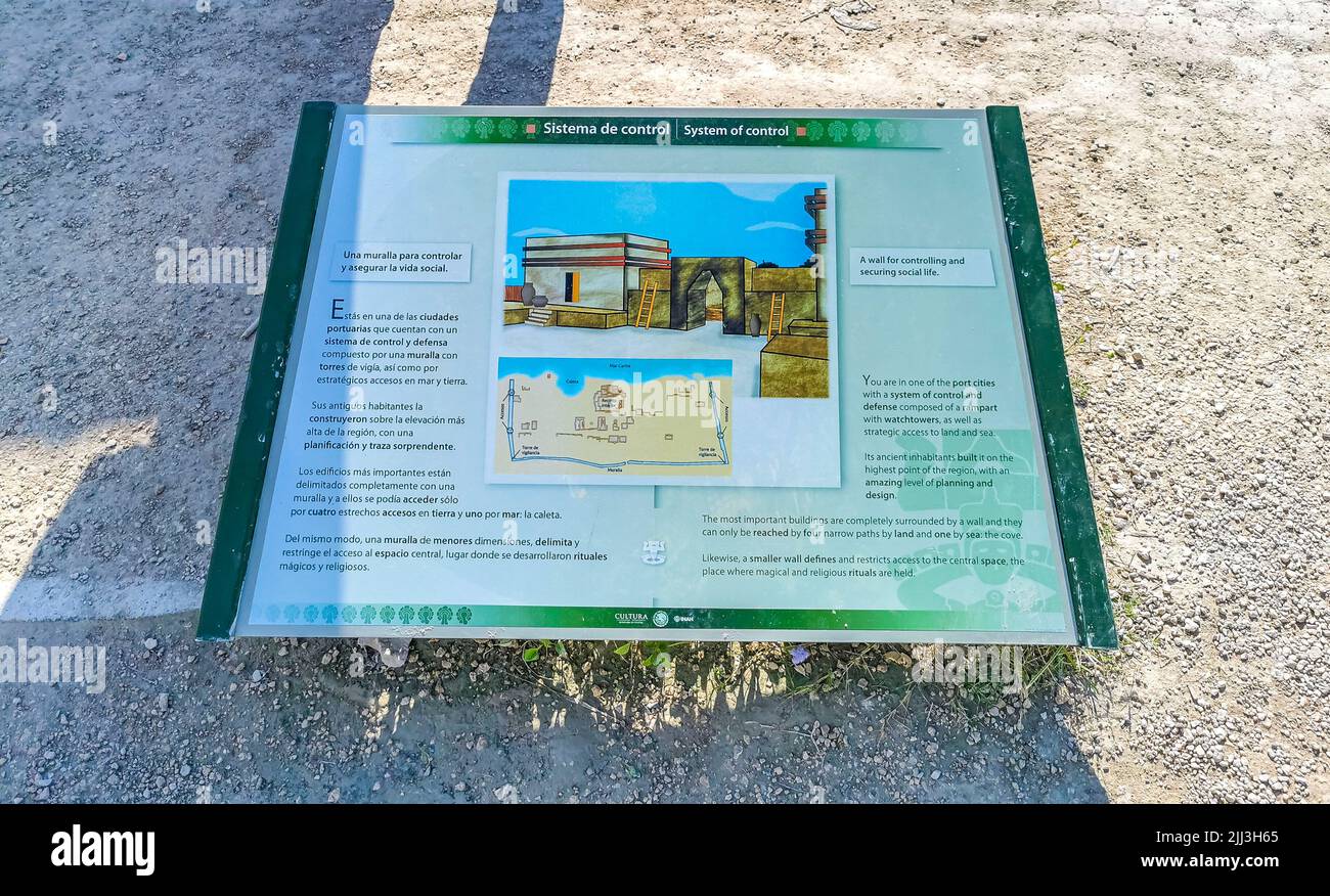 Tulum Mexico 02. March 2011 Ancient Tulum ruins Mayan site with temple ...