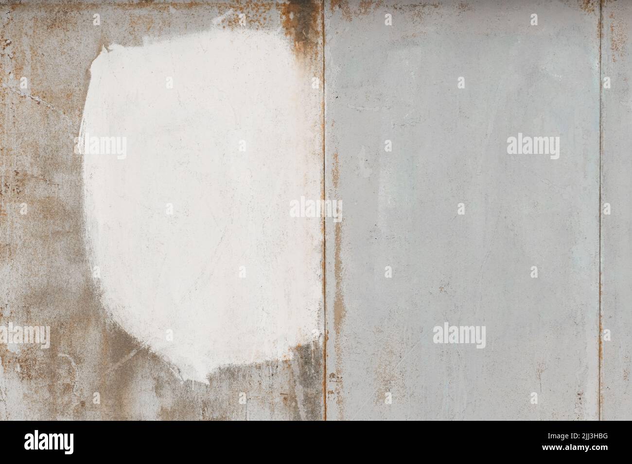 White spot paint stain abstract design on metallic surface steel ...