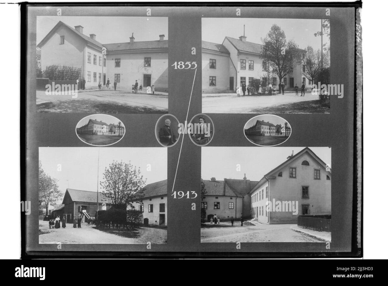 Installation of four pictures of the two-storey residential building ...