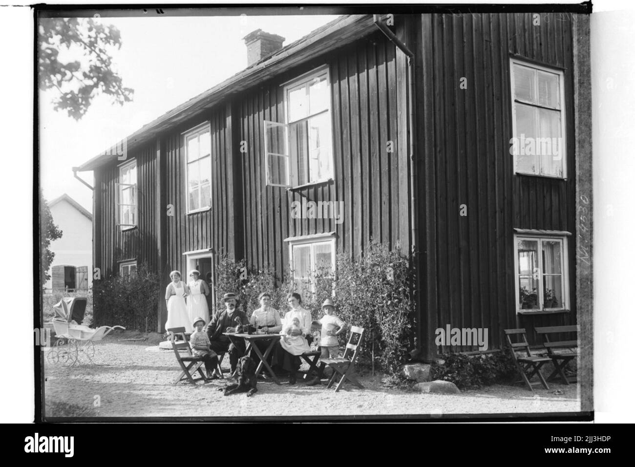 Two adults children in Black and White Stock Photos & Images - Alamy