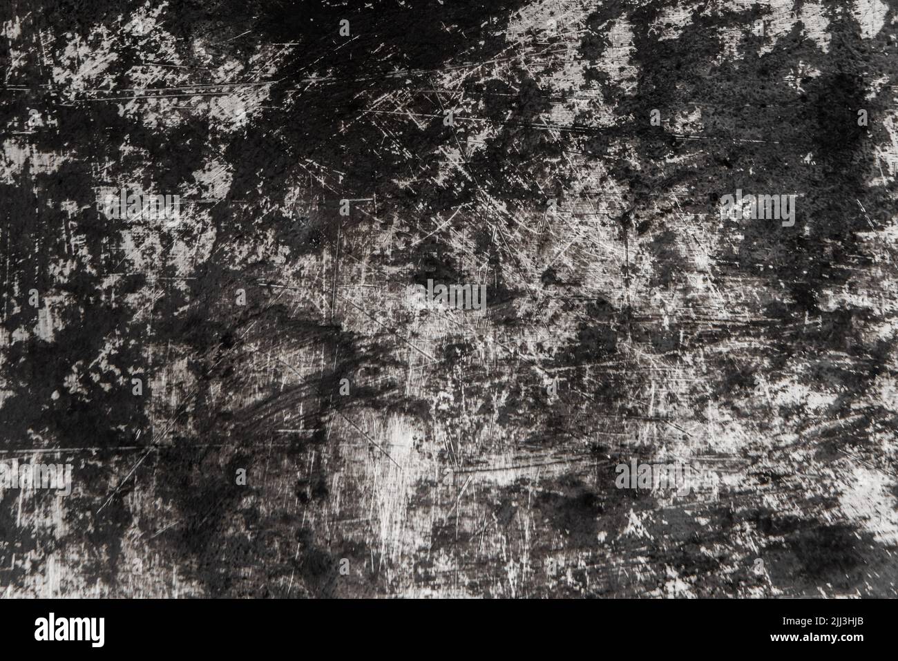 Black and white old grunge scratched metal surface steel background ...