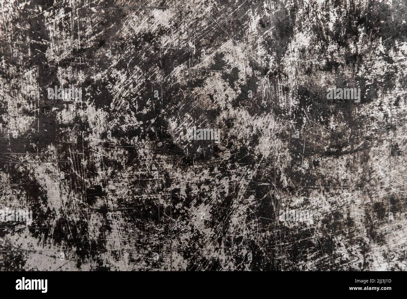 Black and white old grunge scratched metal surface steel background ...