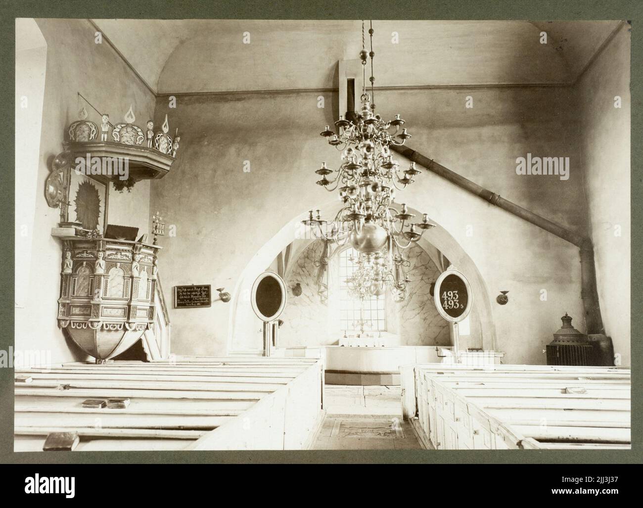 Mosås church, interior Stock Photo - Alamy
