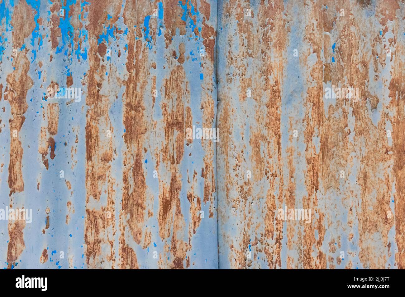 Old Rusty Peeling Paint Metal Corrugated Fence Steel Texture Background ...