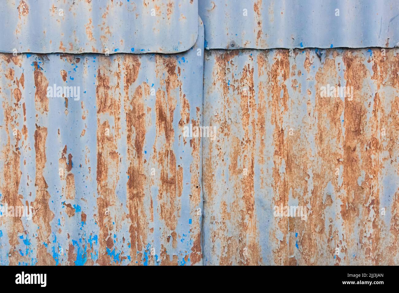 Old Rusty Peeling Paint Metal Corrugated Fence Steel Texture Background Rust Corrosion Stock ...