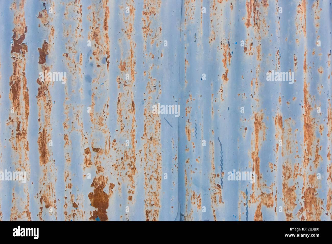 Old Rusty Peeling Paint Metal Corrugated Fence Steel Texture Background ...