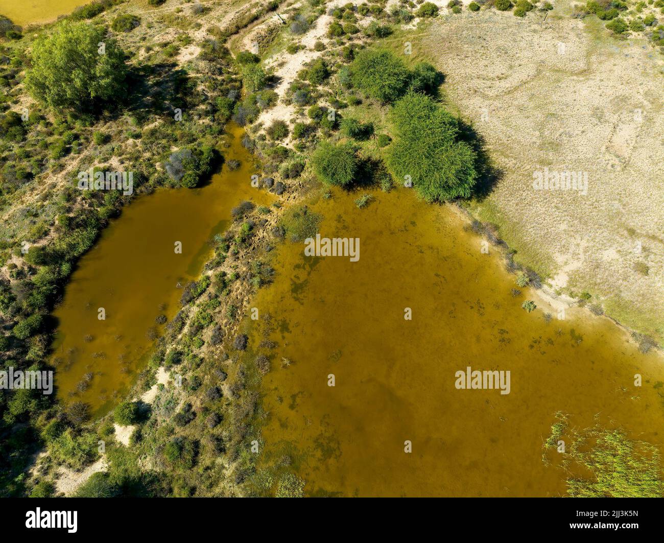 Drone aerial view of part of diggings on the Sapphire gemfields in ...