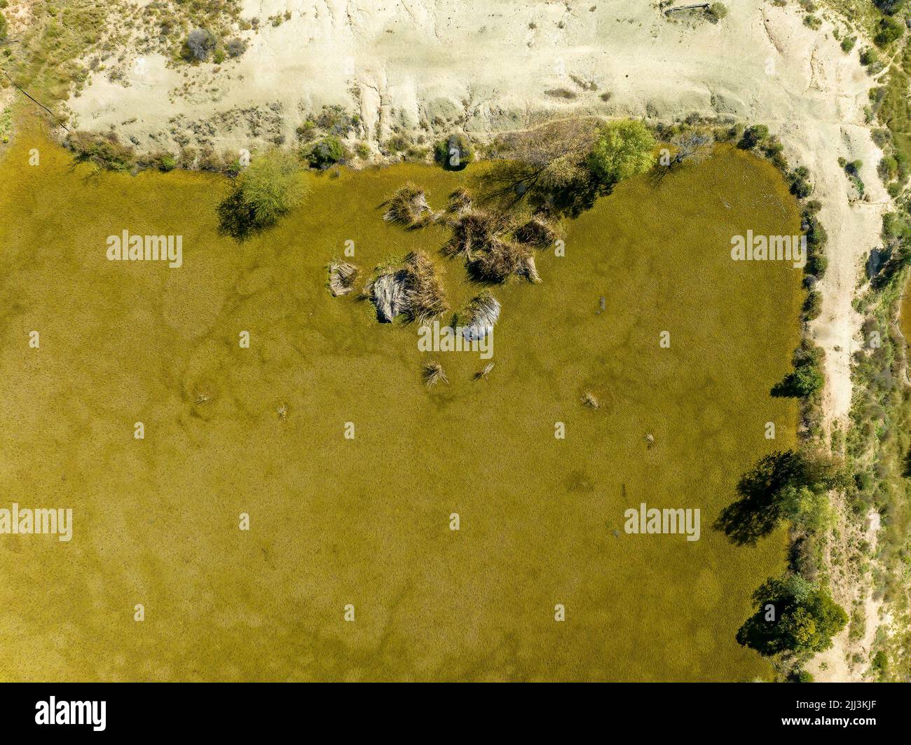 Drone aerial view of part of diggings on the Sapphire gemfields in ...