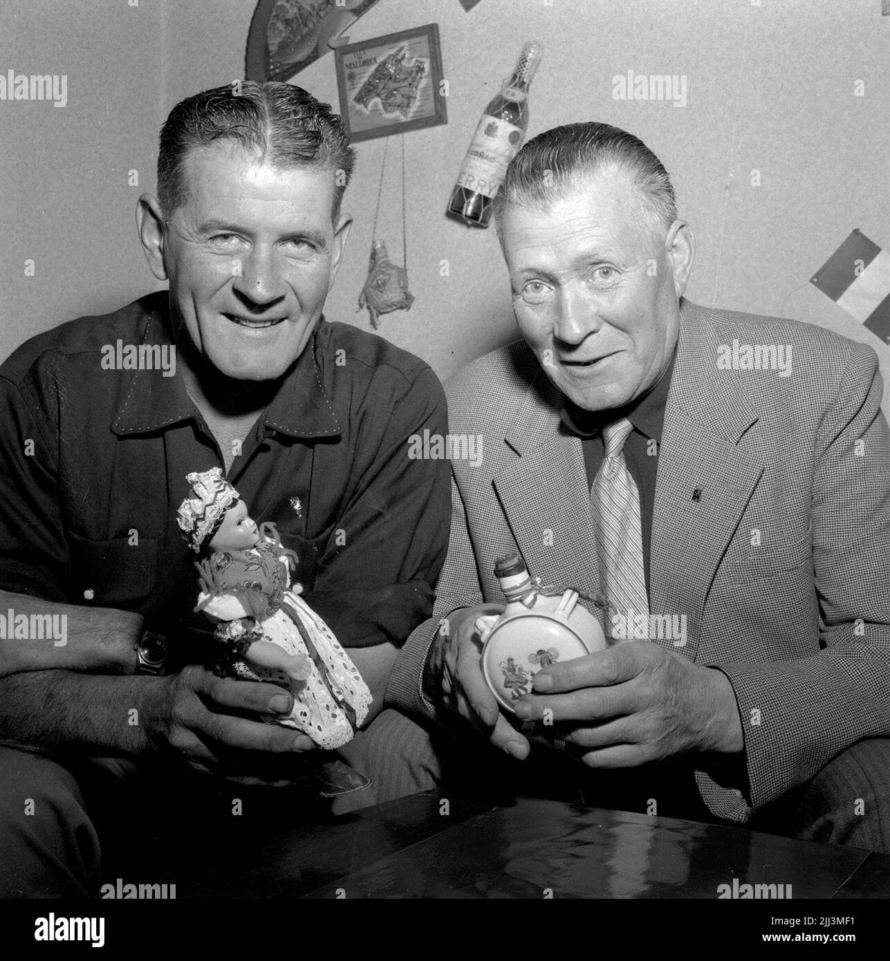 Shoe factory workers home from hunggern.juli 1956 Stock Photo - Alamy
