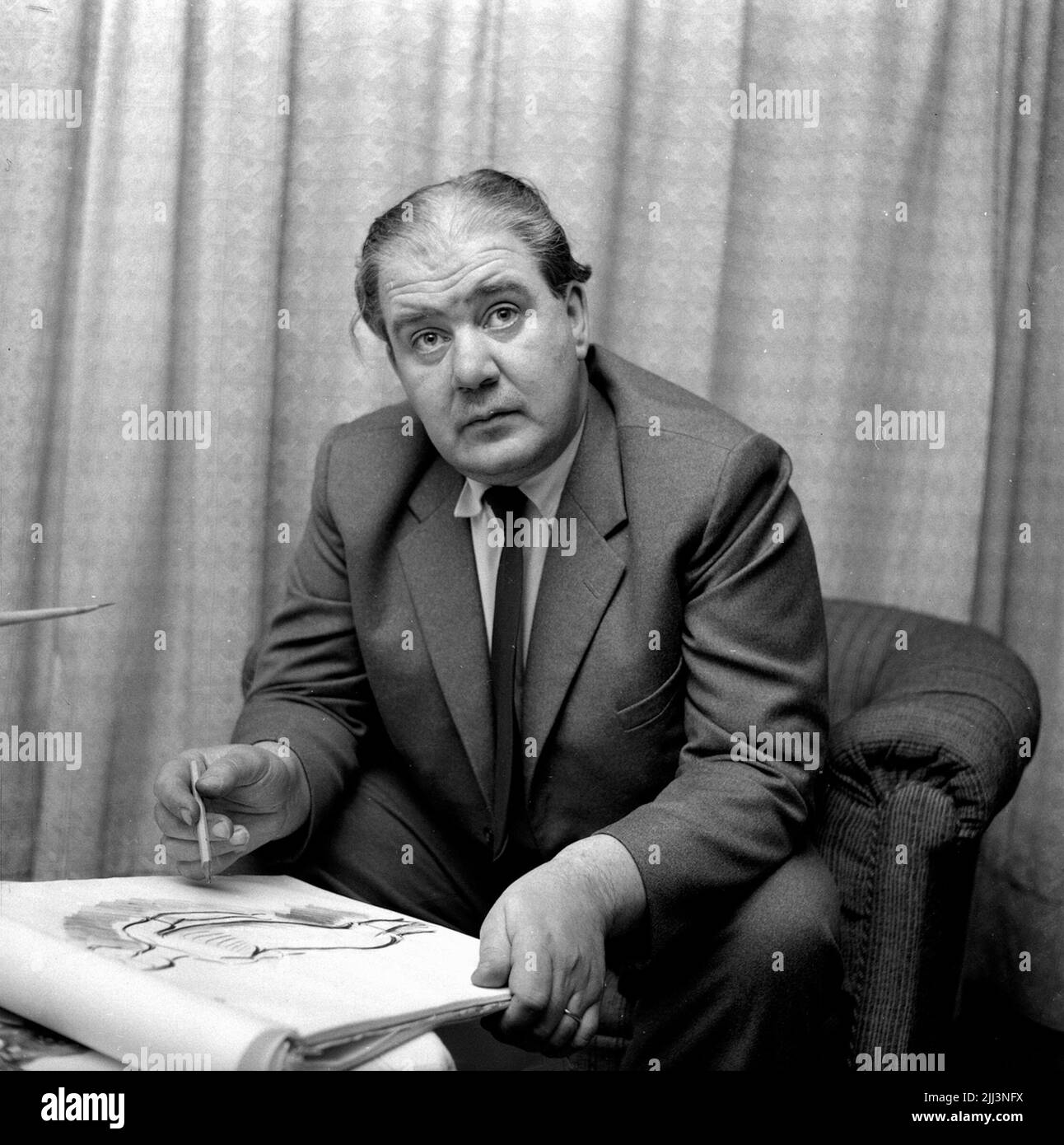 Harry Thomander, painter.24 October 1958 Stock Photo - Alamy