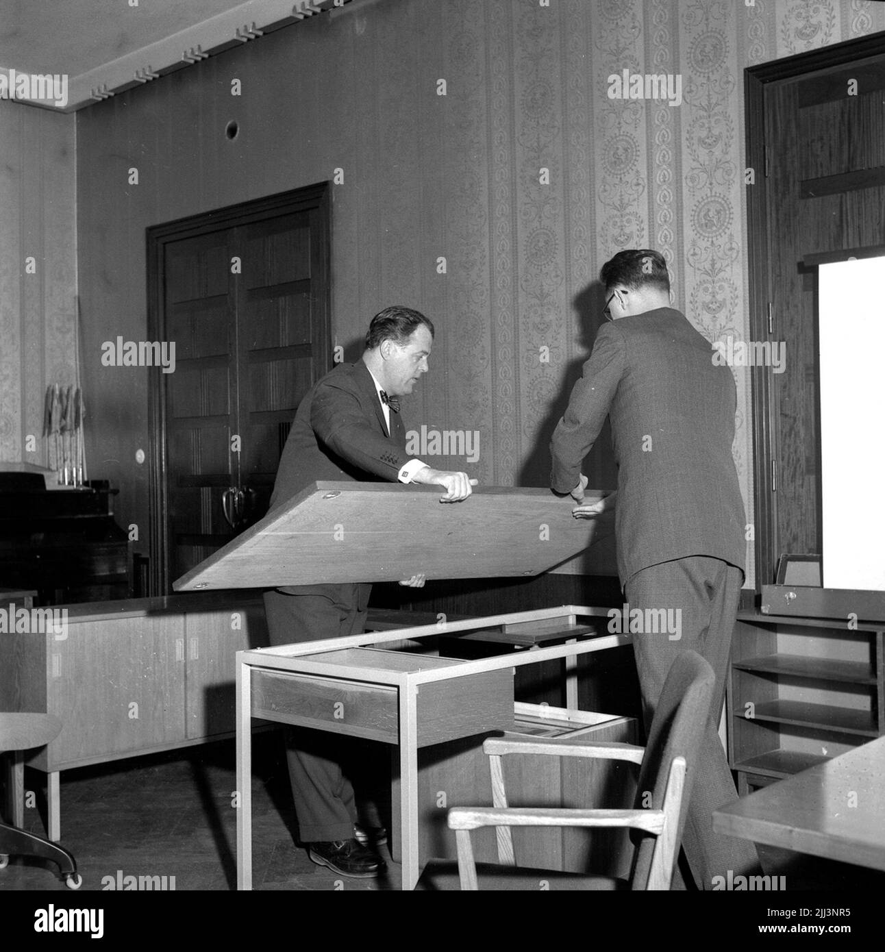 Display of office furniture. 9 January 1959 Stock Photo - Alamy