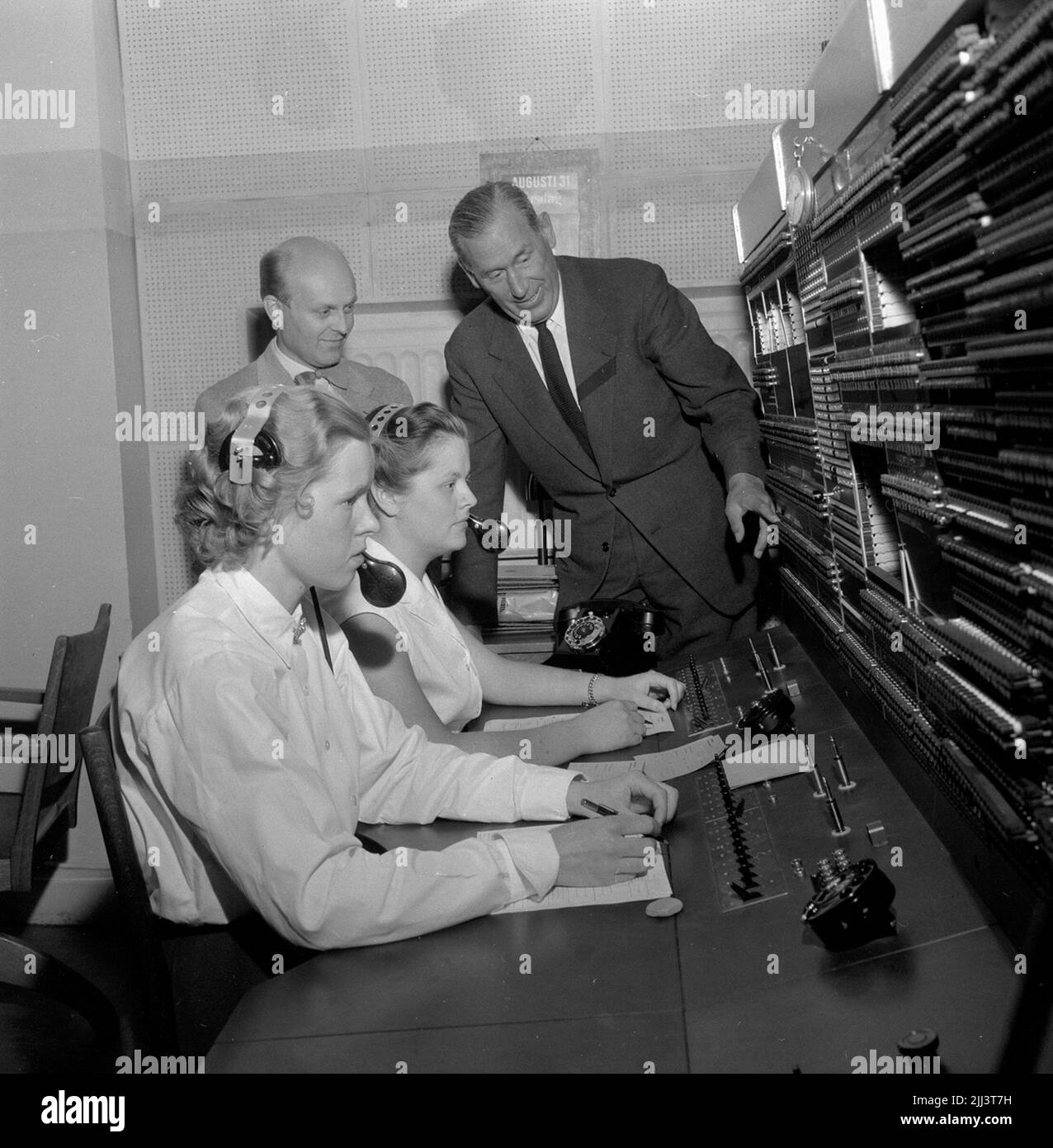 Televerket's switching.August 1956 Stock Photo - Alamy