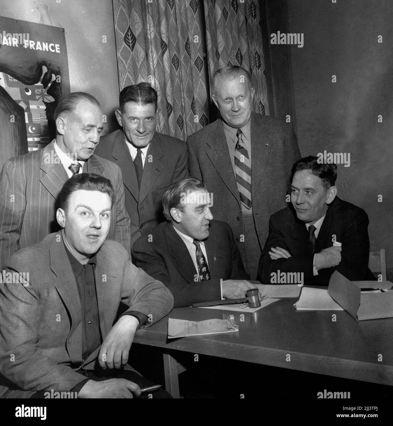 The annual meeting of the pipe workers.december 1956 Stock Photo - Alamy