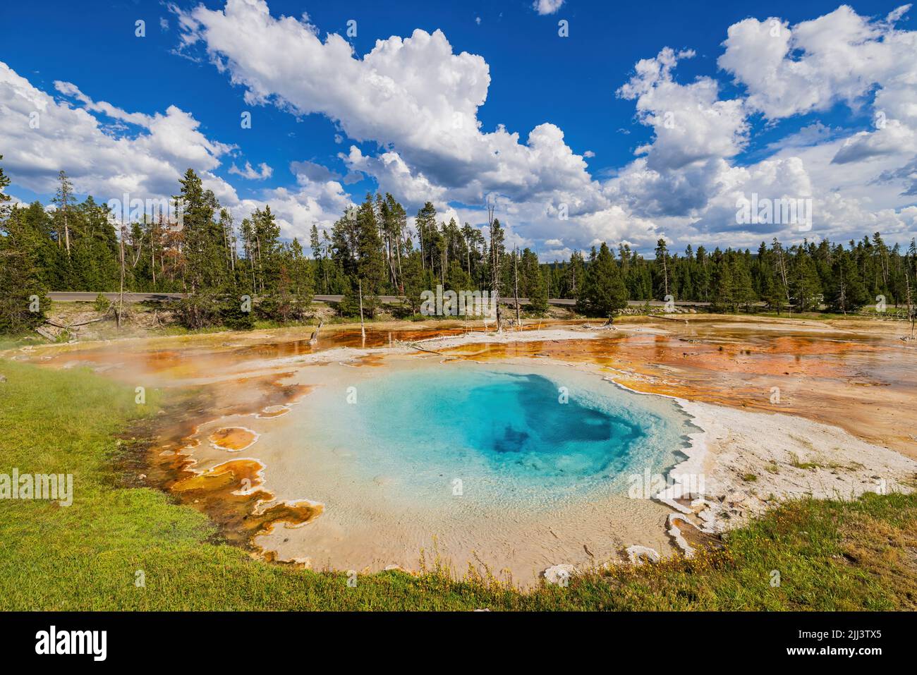 Sunny view of the landscape of Leather Pool of Fountain Paint Pots at ...