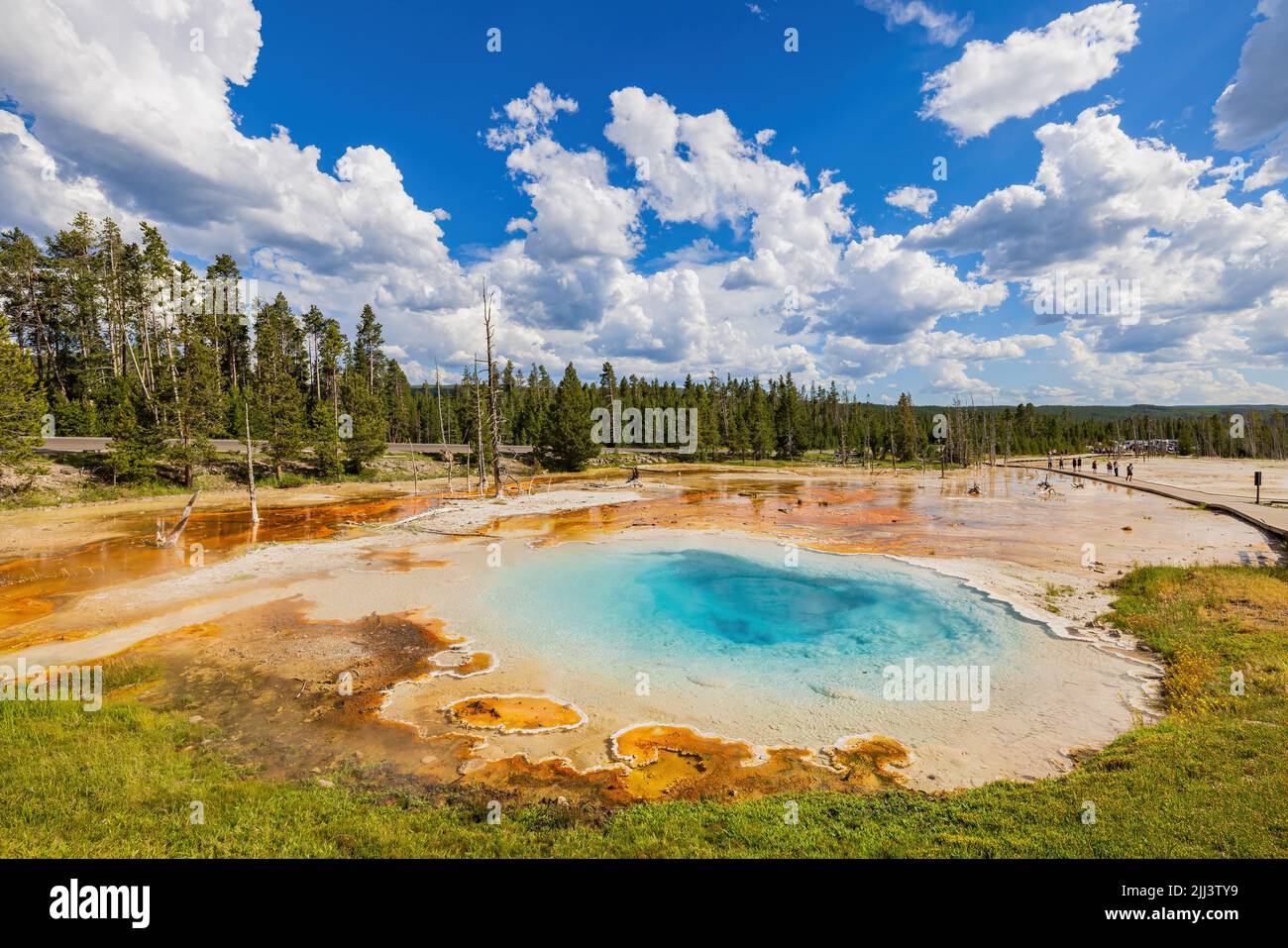 Sunny view of the landscape of Leather Pool of Fountain Paint Pots at ...