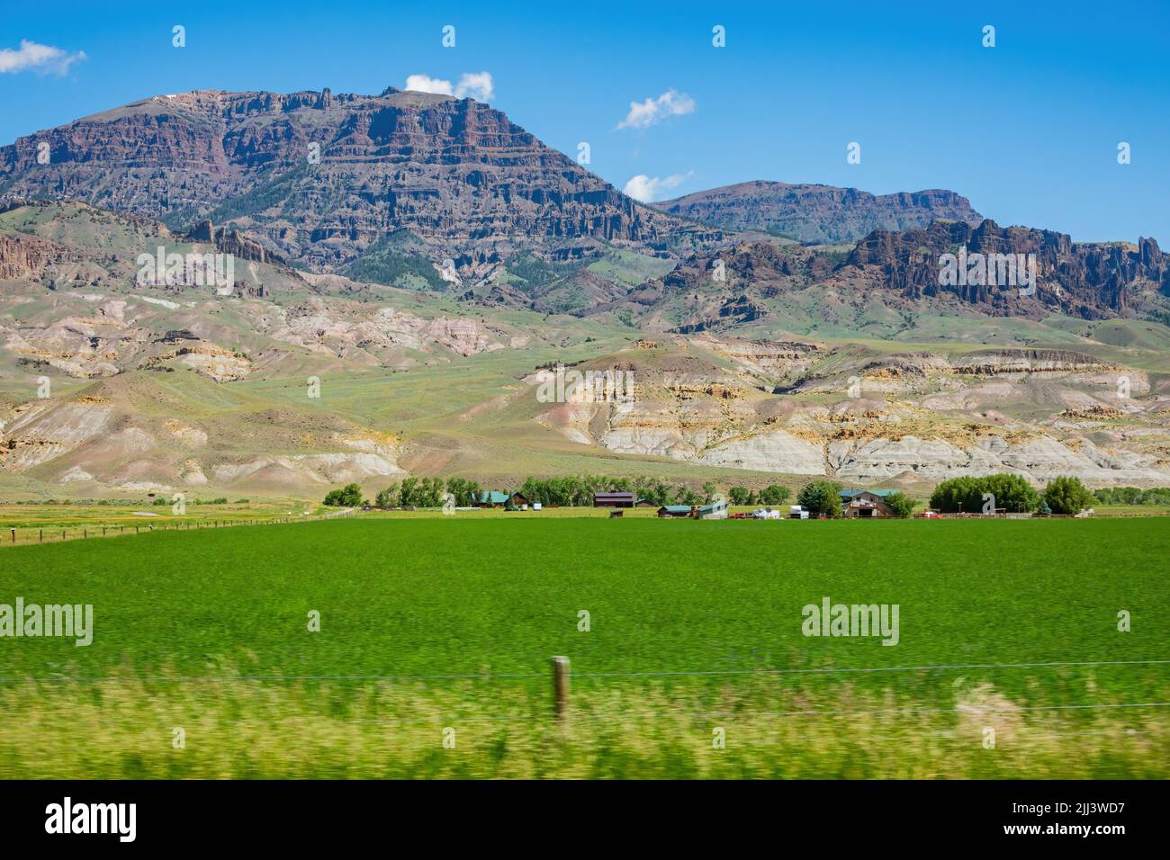 Rural landscape near Yellowstone National Park at Wyoming Stock Photo ...