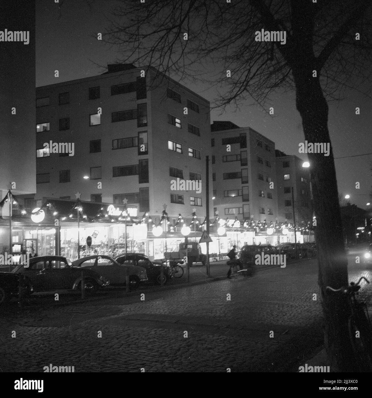 View christmas lights on Black and White Stock Photos & Images - Alamy