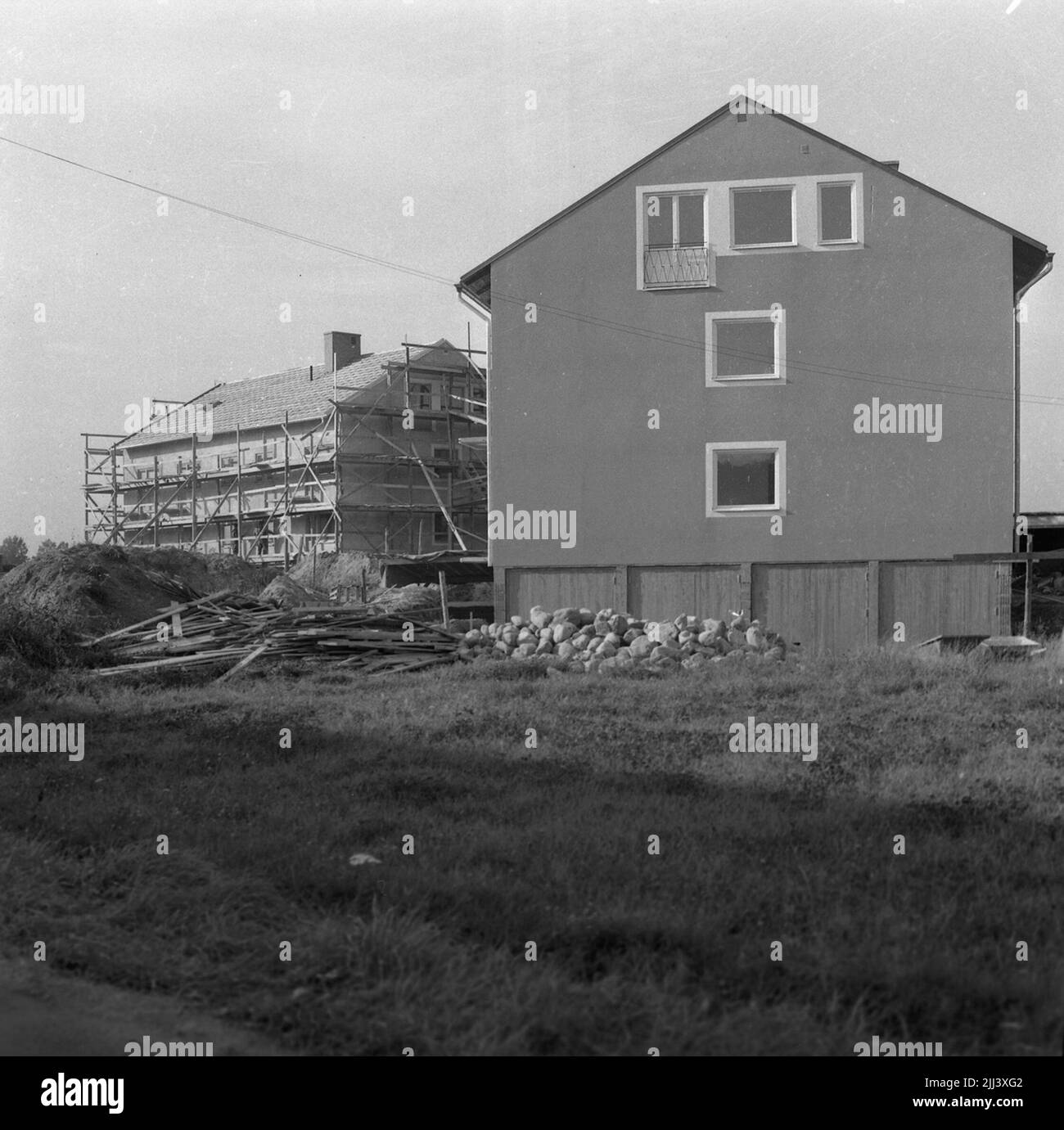 Various pictures, 1958.Building work Stock Photo - Alamy