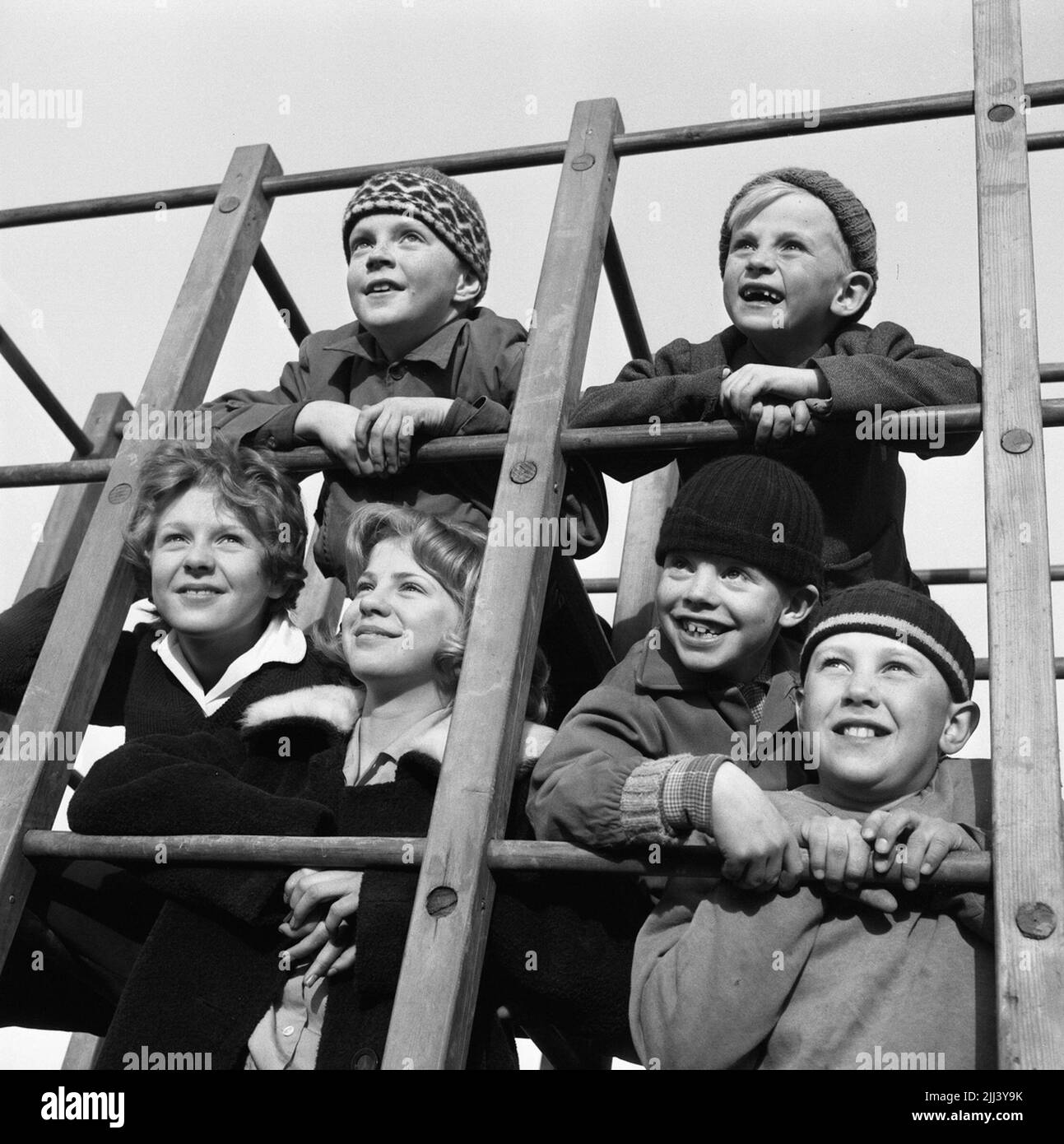 Kids in playground.26 March 1959 Stock Photo - Alamy