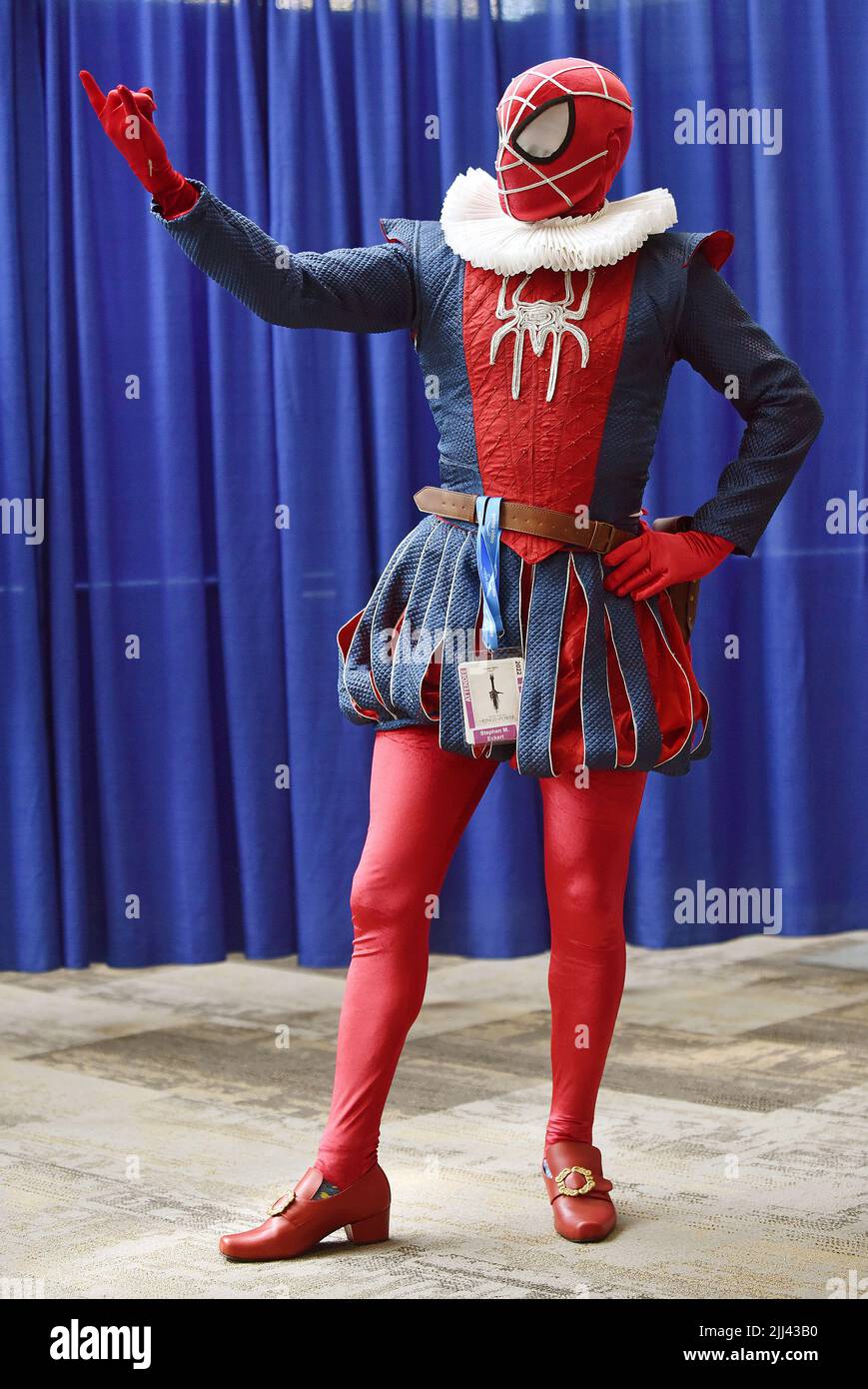 San Diego, USA. 22nd July, 2022. A fan cosplaying Shakespeare Spiderman ...