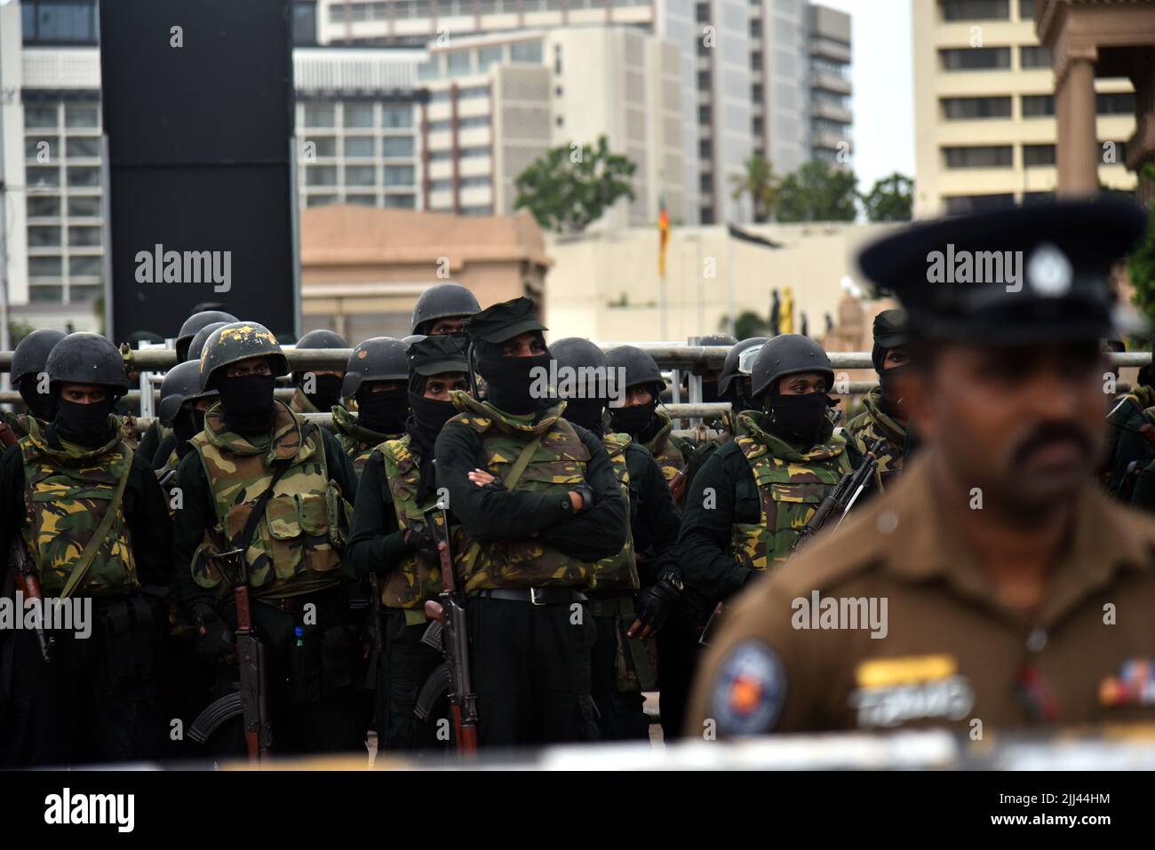 Colombo, Sri Lanka. 22nd July, 2022. Police and Security forces ...