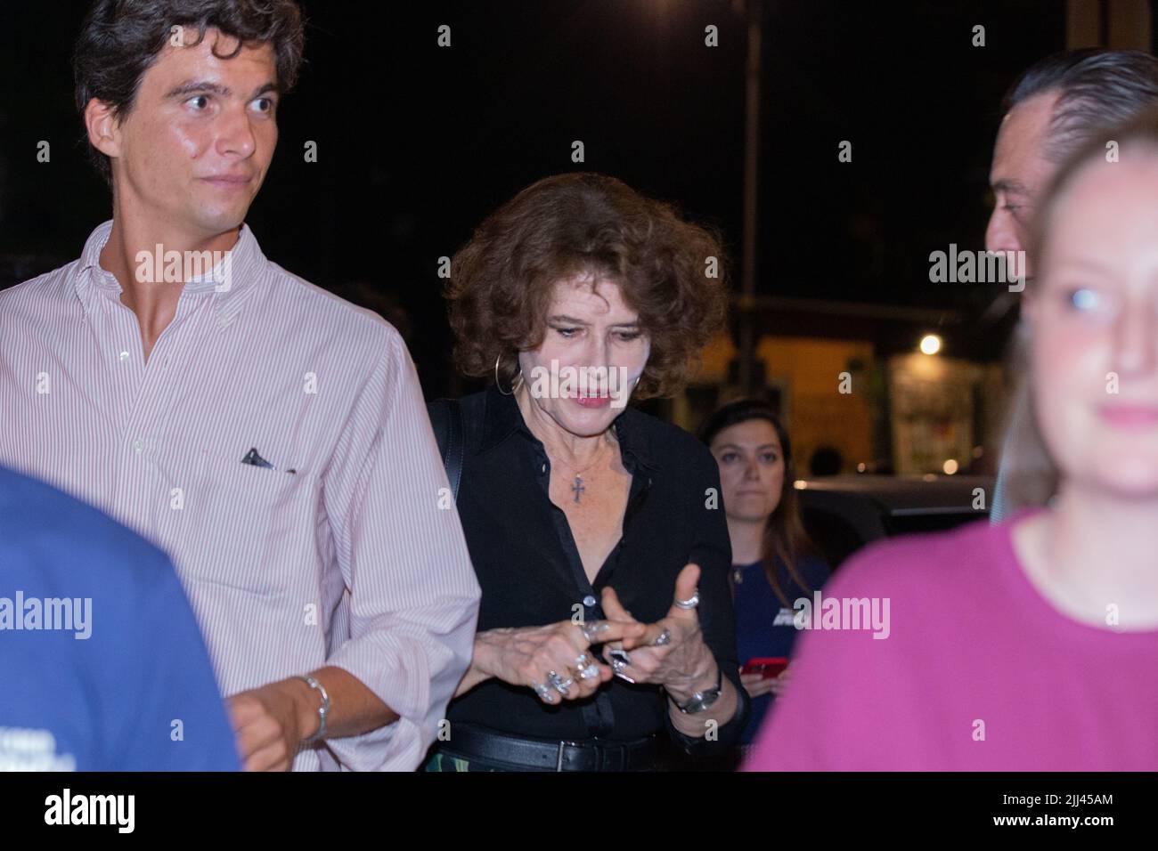 French actress Fanny Ardant in the San Cosimato cinema arena in Rome ...