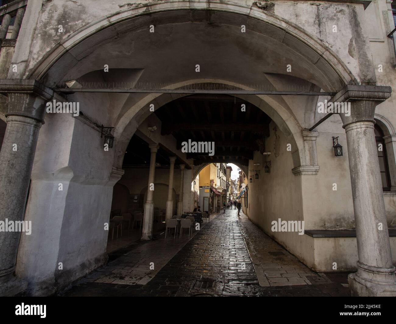 Picture of a narrow medieval street of the historical center of Koper ...