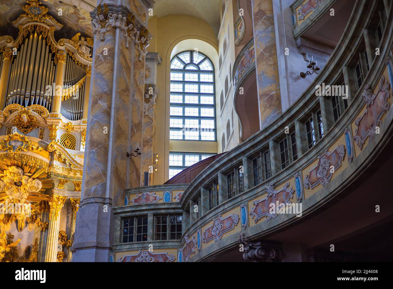 Dresden, Germany - June 28, 2022: Inside the church of our Lady or ...