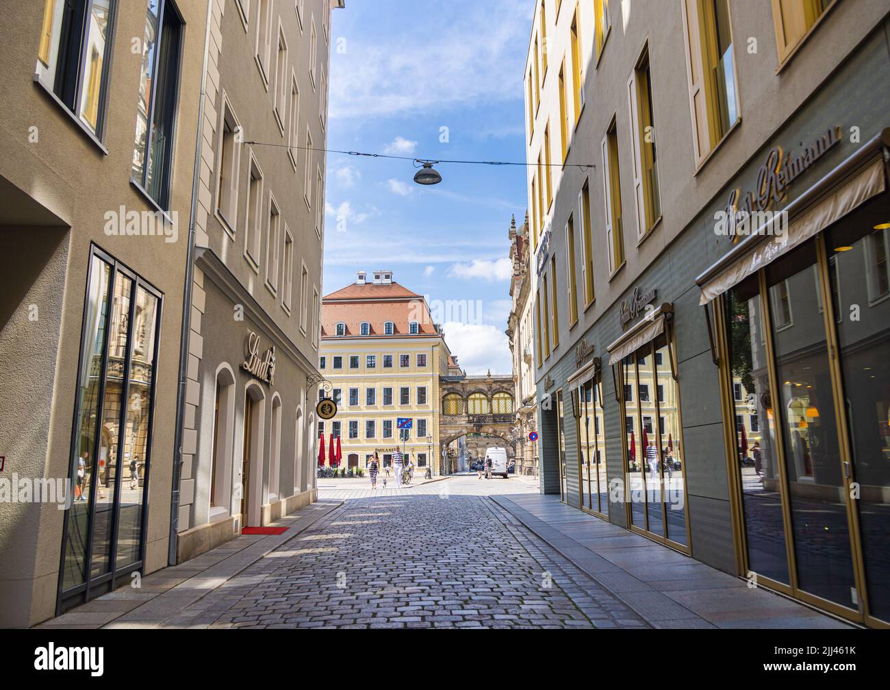 Dresden, Germany - June 28, 2022: Street view from the Sporengasse to ...