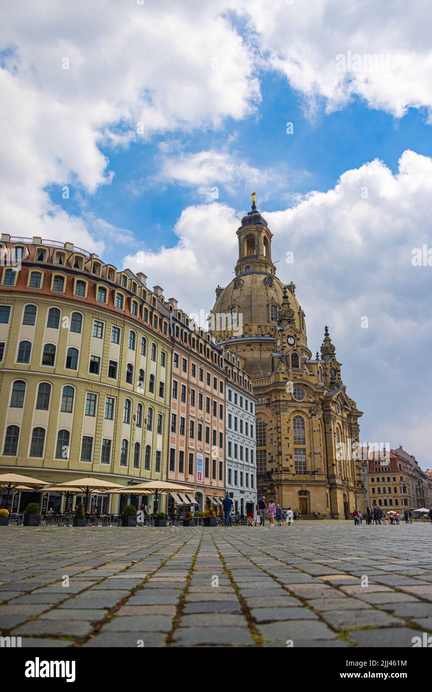 Dresden, Germany - June 28, 2022: The woman's church or Frauenkirche in ...