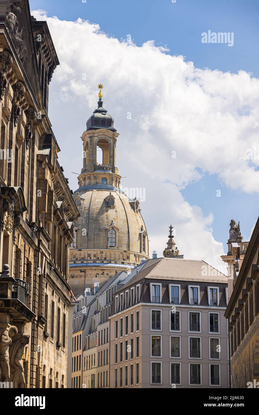 Dresden, Germany - June 28, 2022: The woman's church or Frauenkirche in ...