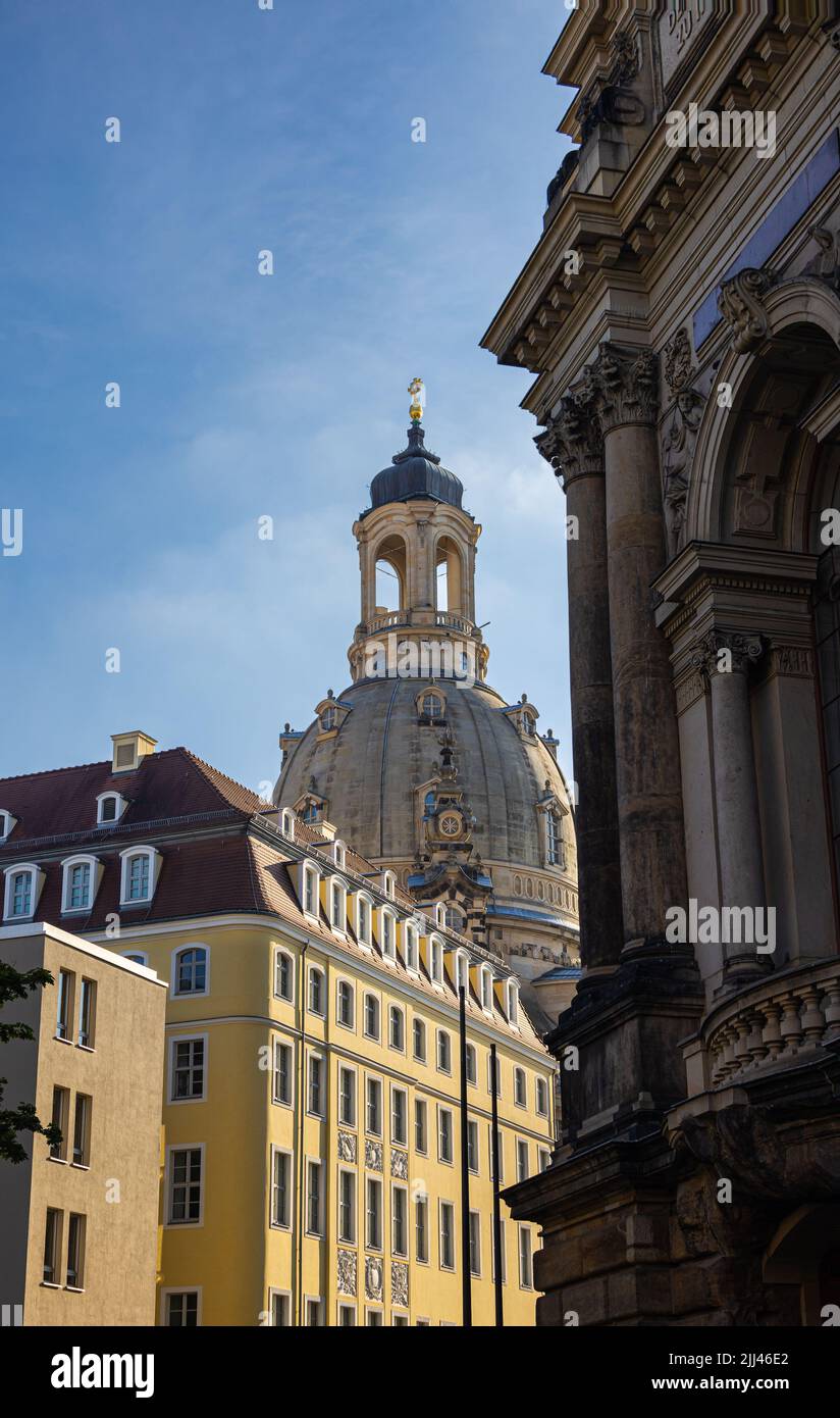 Dresden, Germany - June 28, 2022: The woman's church or Frauenkirche in ...