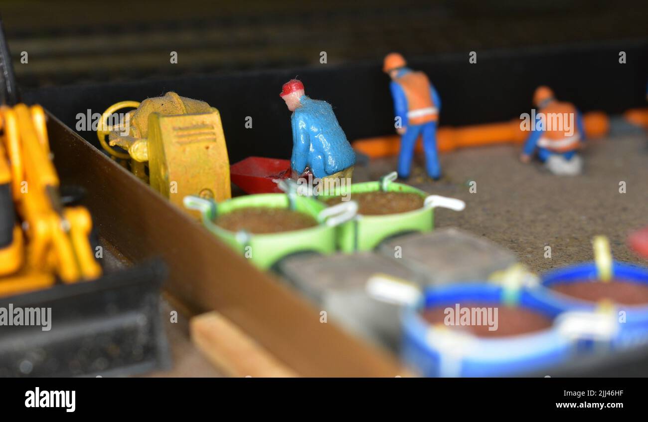 Close Up Photos Of A Model Train Set In A Loft Stock Photo - Alamy