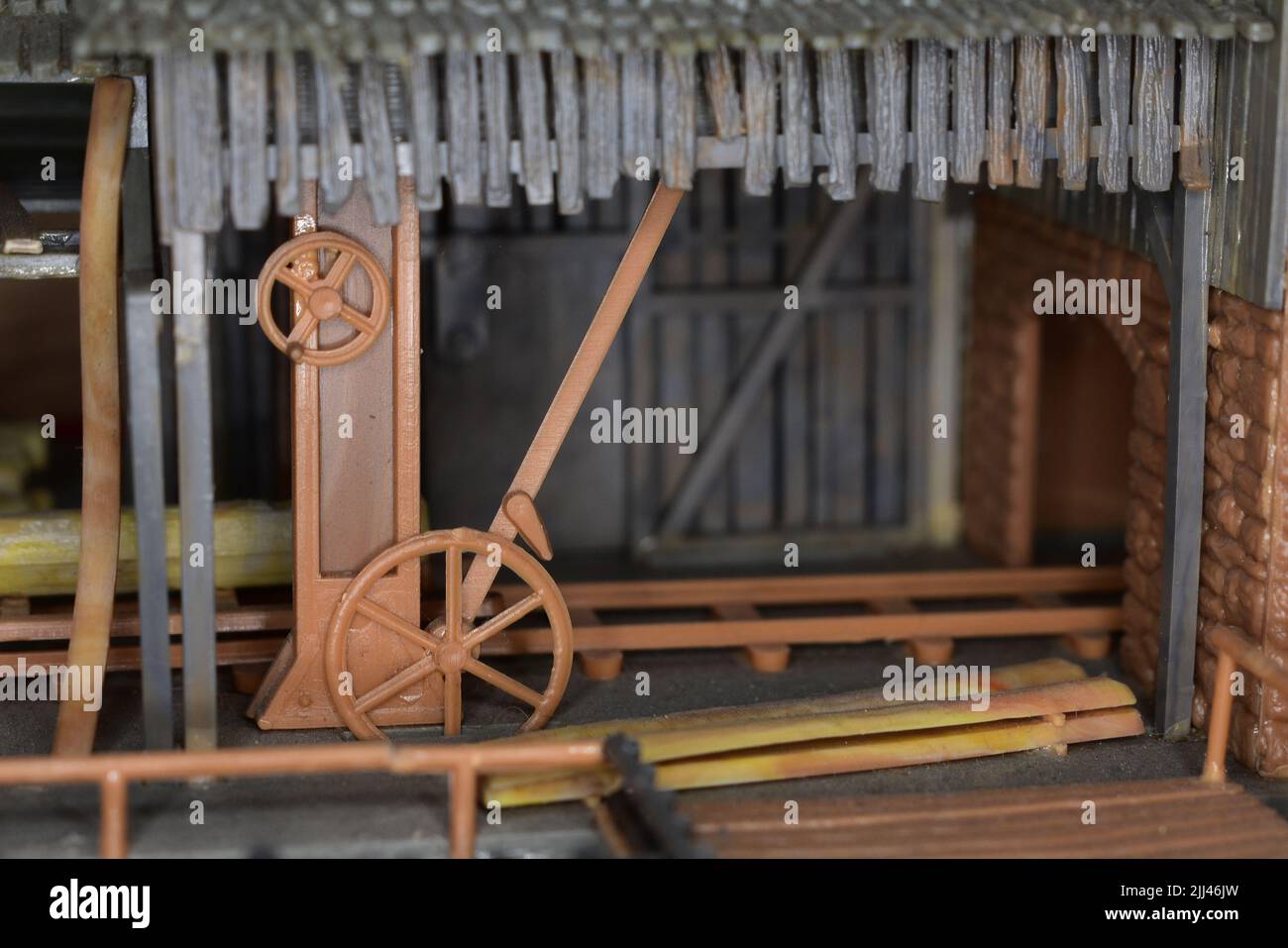 Close Up Photos Of A Model Train Set In A Loft Stock Photo - Alamy