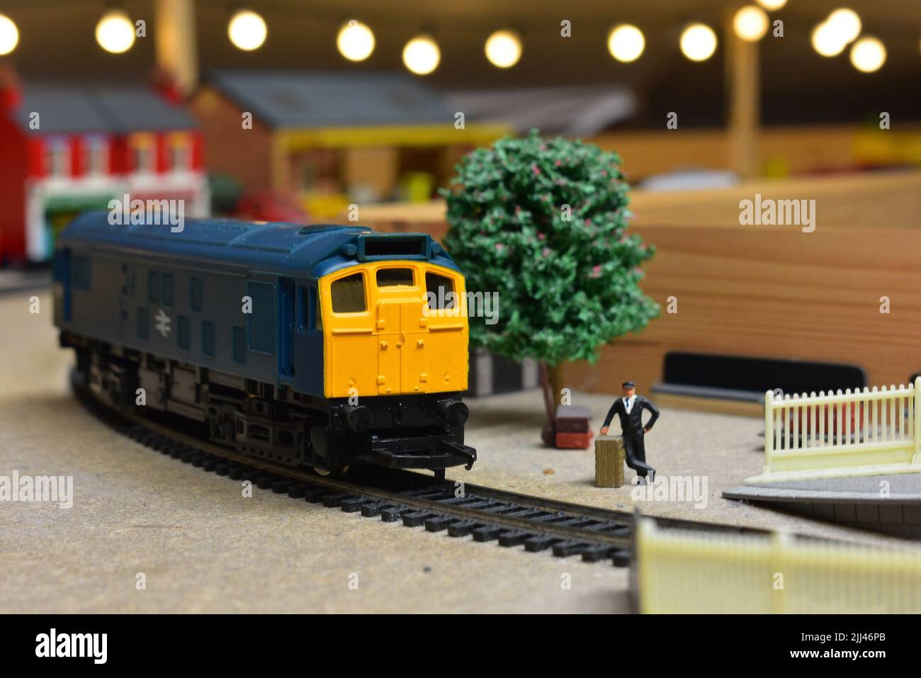 Close Up Photos Of A Model Train Set In A Loft Stock Photo - Alamy
