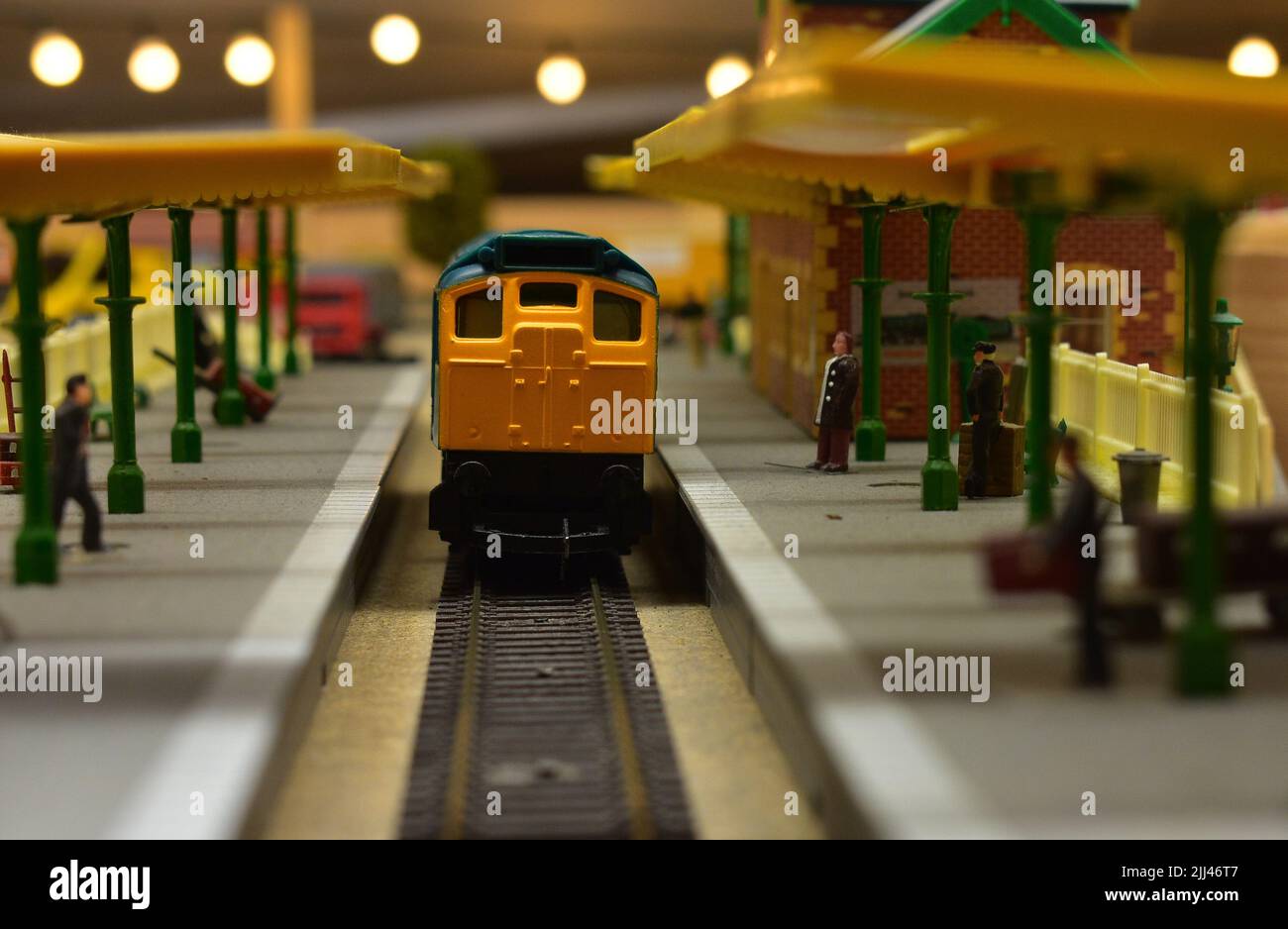 Close Up Photos Of A Model Train Set In A Loft Stock Photo - Alamy