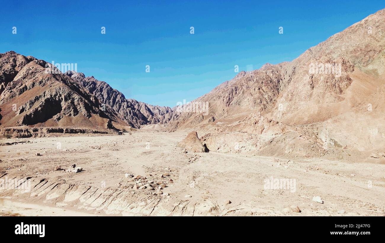 Desert and hills rocky sandy road , the Mountains in Dahab, Red Sea ...