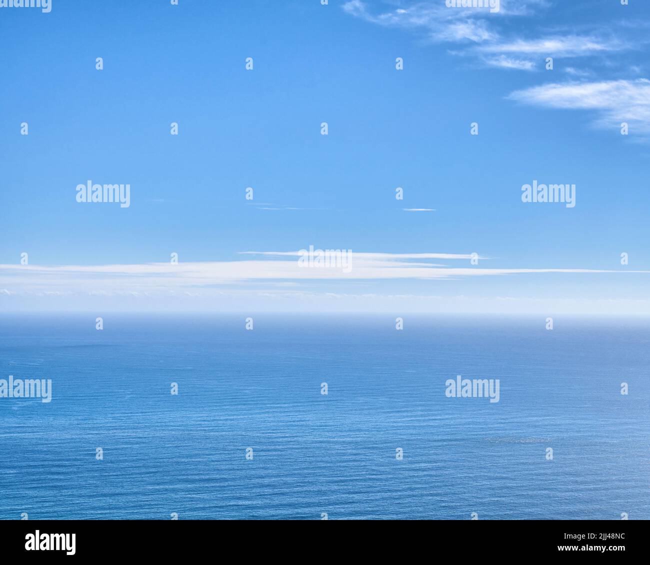 Ocean landscape for copy space, serene and quiet water over a blue ...