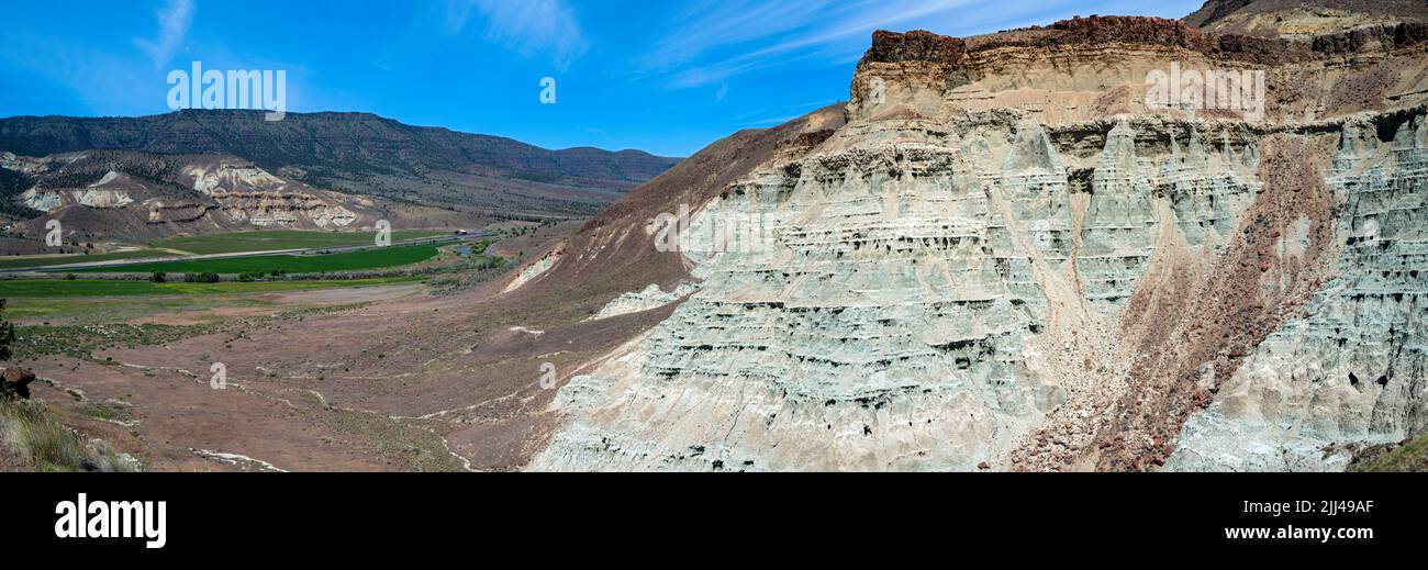 Panorama of the claystone hills and valley at the Sheep Rock Unit of ...