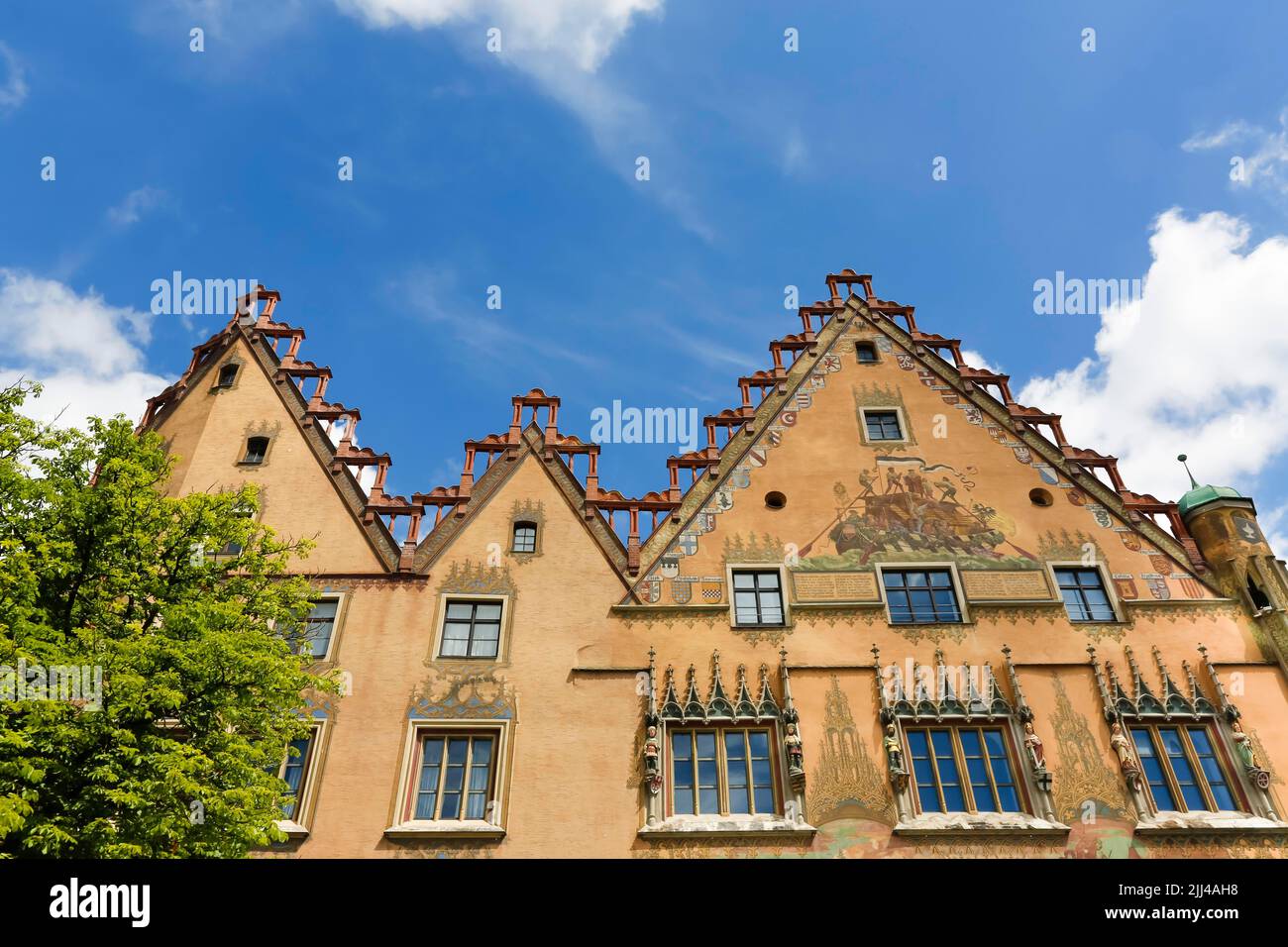 Ulm Town Hall, facade murals, architectural monument, early Renaissance ...