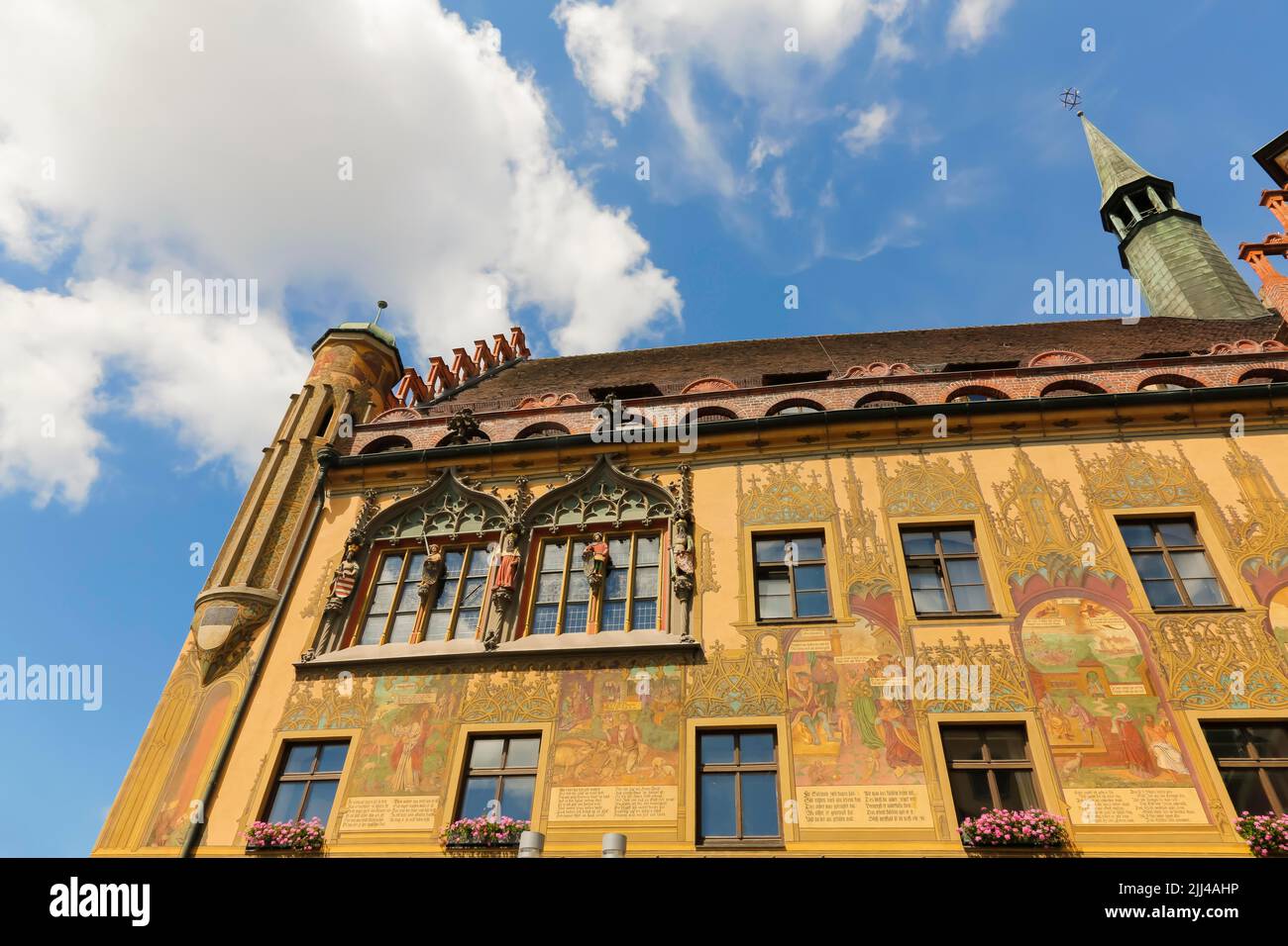 Ulm Town Hall, facade murals, architectural monument, early Renaissance ...